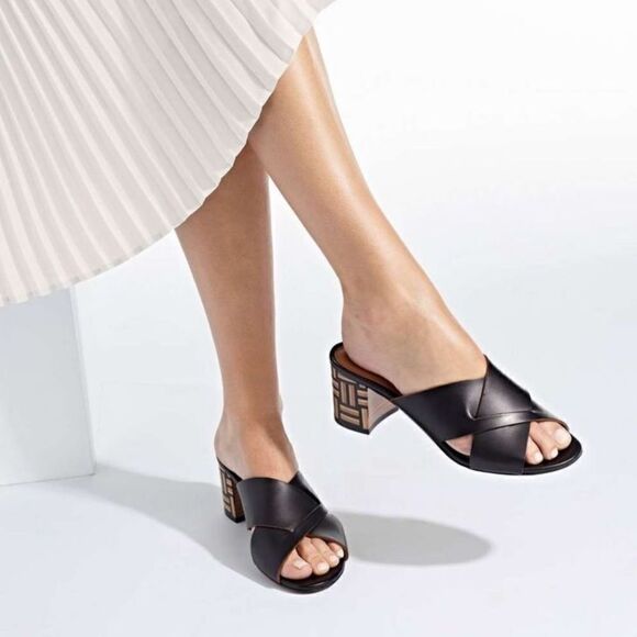 M. Gemi | Shoes | M Gemi The Tursileather Cross Strap Mules Tile Heel ...